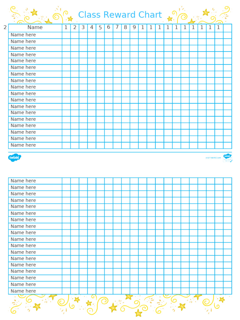 T C 1277 Editable Class Reward FC Chart - Ver - 2 | PDF