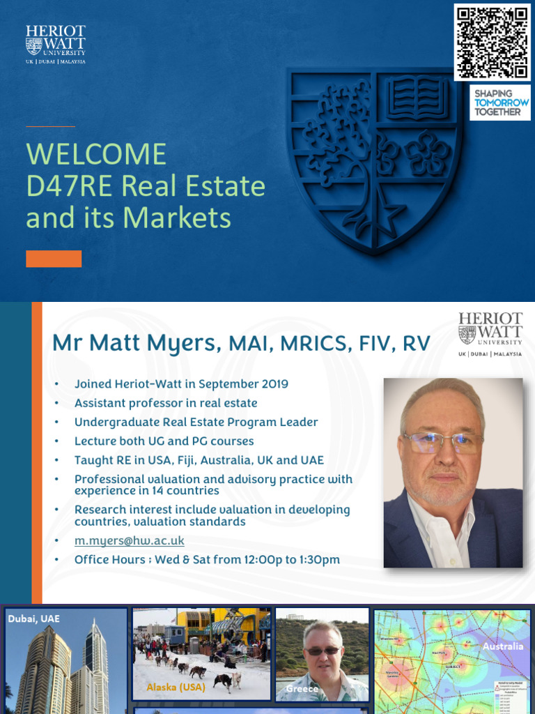 Heriot-Watt Real Estate Program Overview | PDF | Fee Simple | Real ...