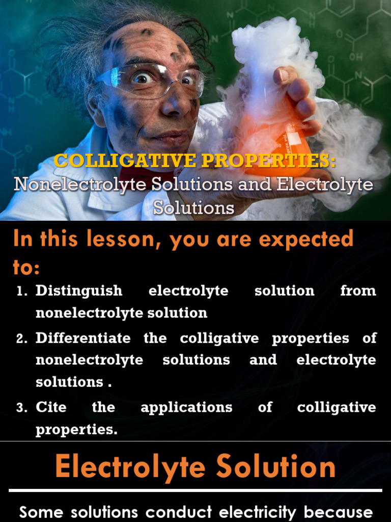 Lesson 7 - Colligative Properties of Nonelectrolyte Solutions and ...