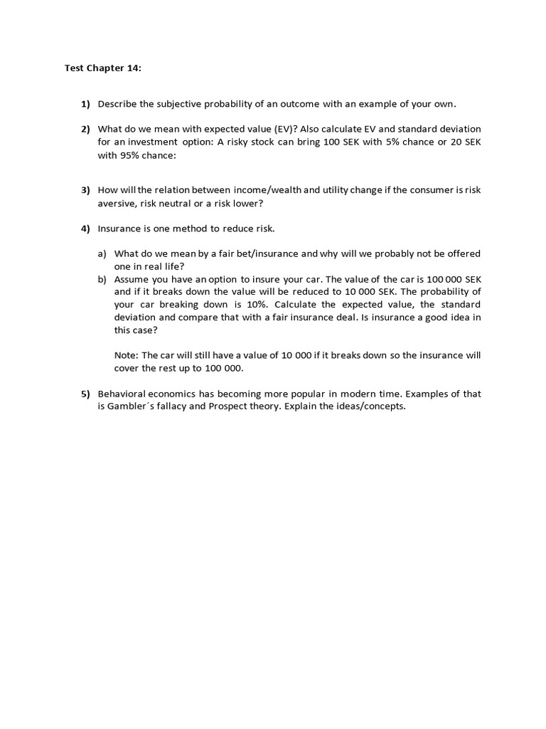 Test Chapter 14 Q | PDF