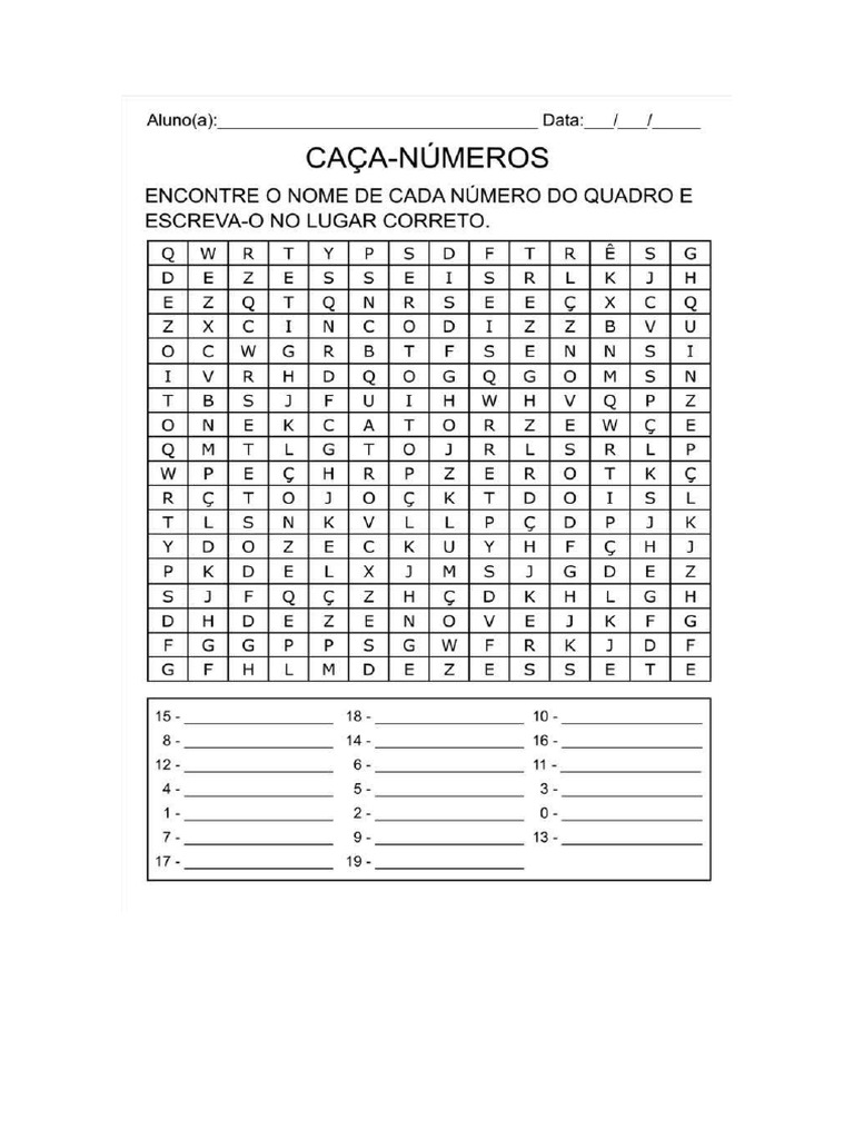 Caça Números | PDF