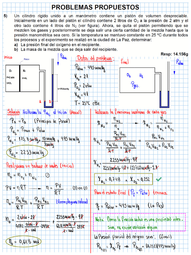 Solucionario Problemas Propuestos Manometros - 241004 - 112544 | PDF