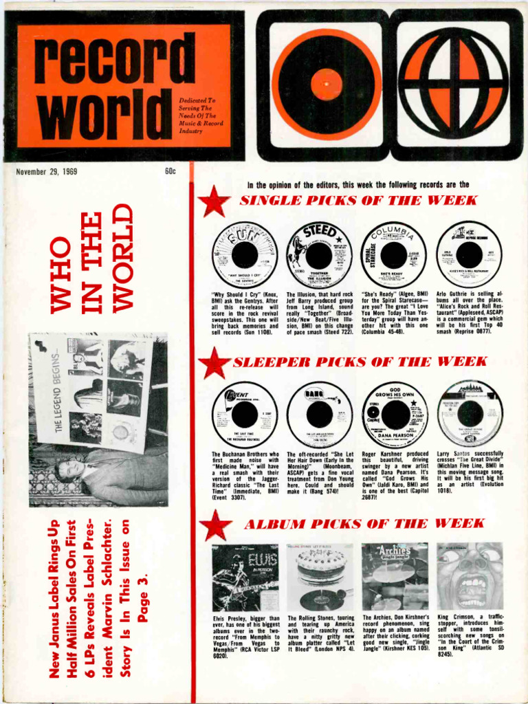Record World 1969 11 29 | PDF | Sound Recording
