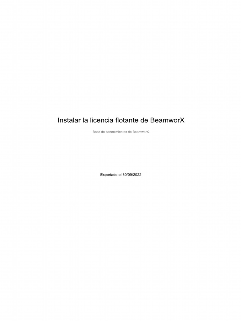 Install BeamworX Floating License-V11 | PDF | Servidor (Computación) | Programa de computadora
