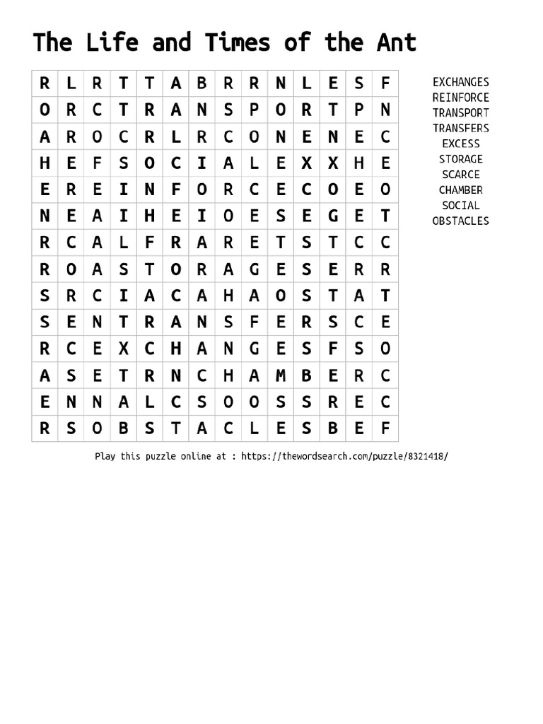 Thewordsearch Com The Life and Times of The Ant 8321418 | PDF