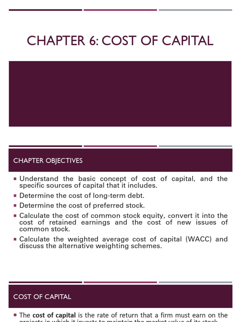 Chapter 6 Cost of Capital | PDF | Cost Of Capital | Preferred Stock