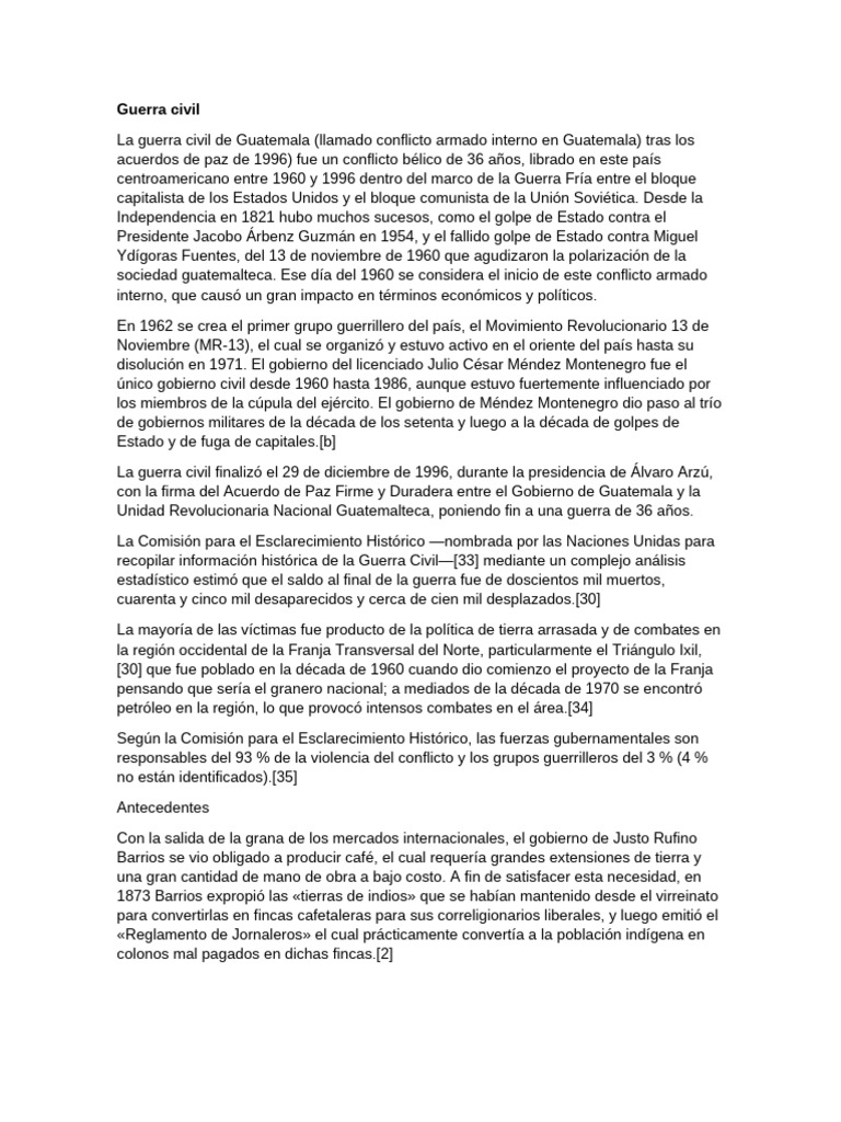 Guerra civil | PDF | Guatemala