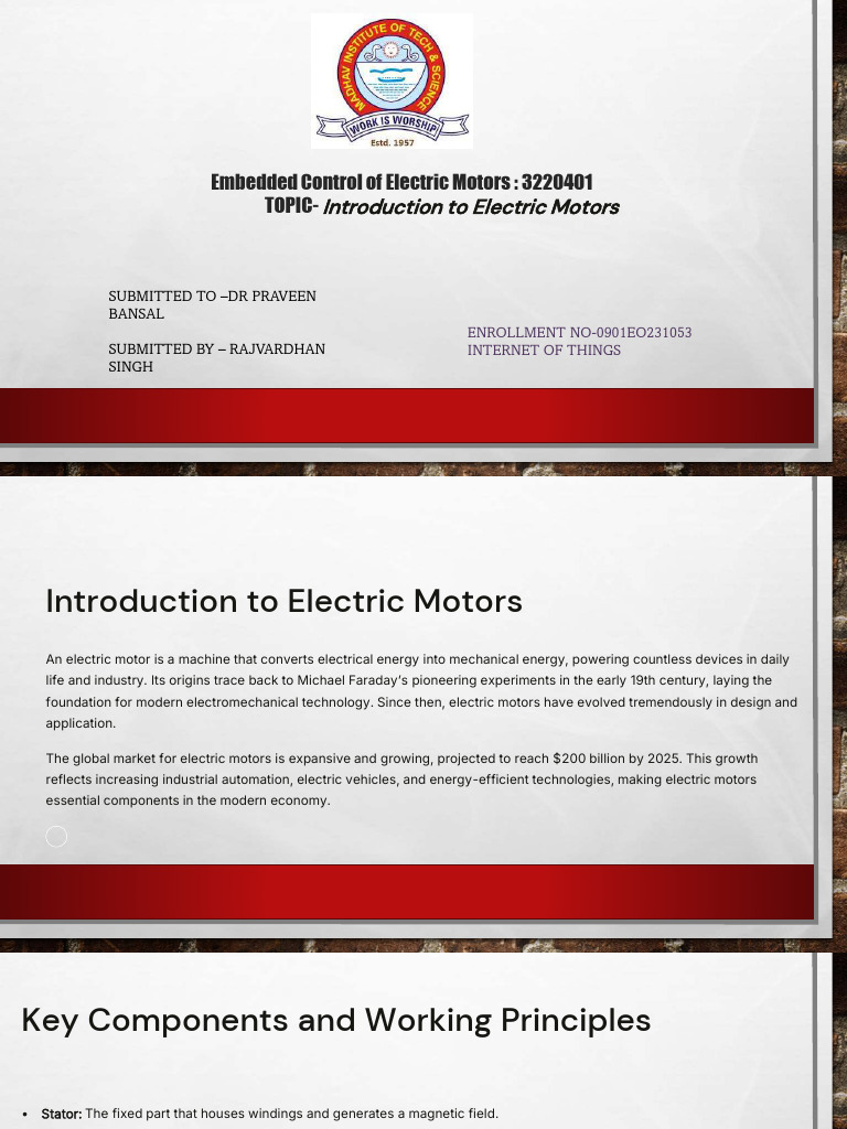 Introduction to Electric Motors | PDF | Electric Motor | Electrical ...