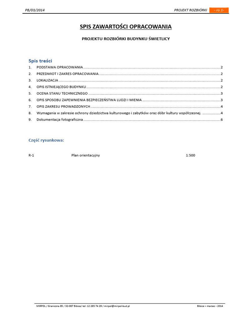 Projekt Rozbiorki - Straz Pozarna | PDF