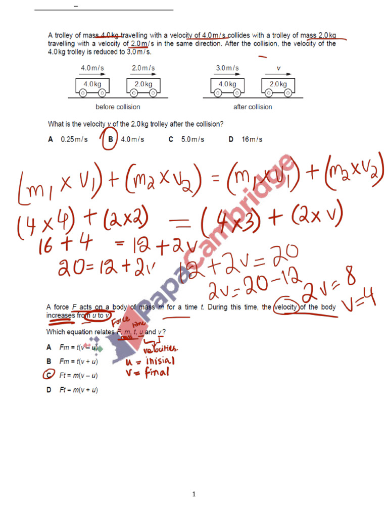 2022 N Momentum Igcse Physics 0625 | PDF