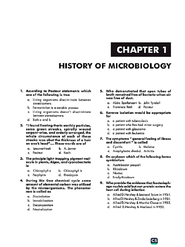 Microbiology MCQS | PDF