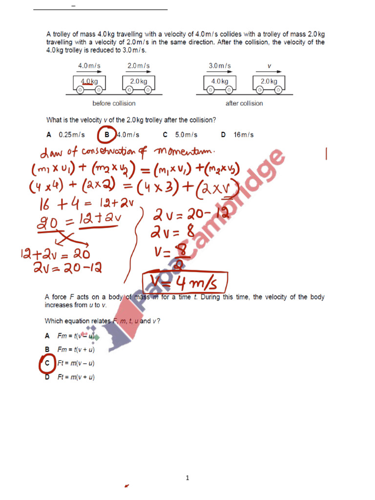 2022 N Momentum Igcse Physics 0625 | PDF