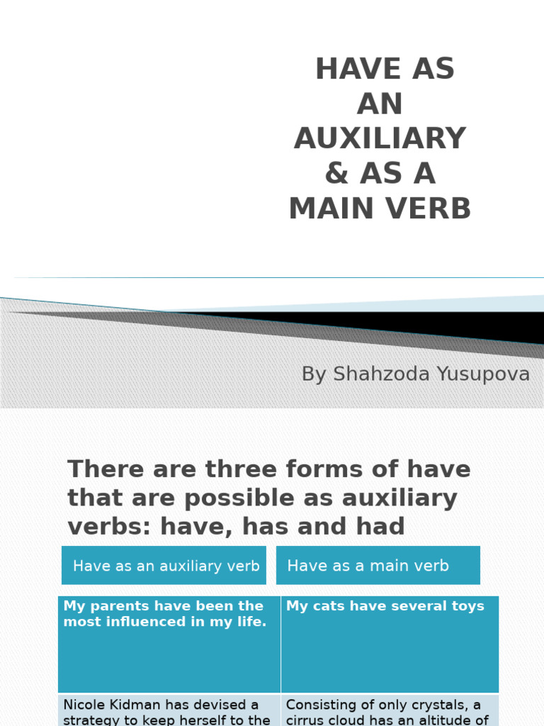 Have As An Auxiliary & As A | PDF