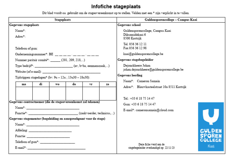 infofiche_stageplaats | PDF