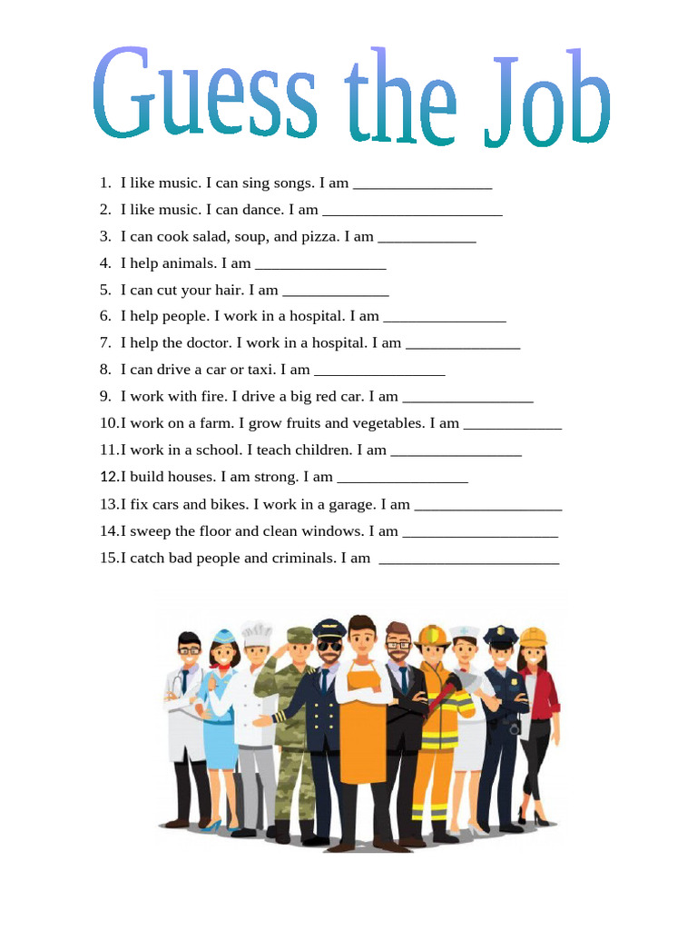 Guess The Job For Kids | PDF