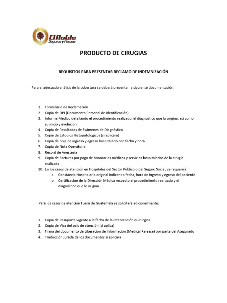 Requisitos de Reclamo Apci | PDF