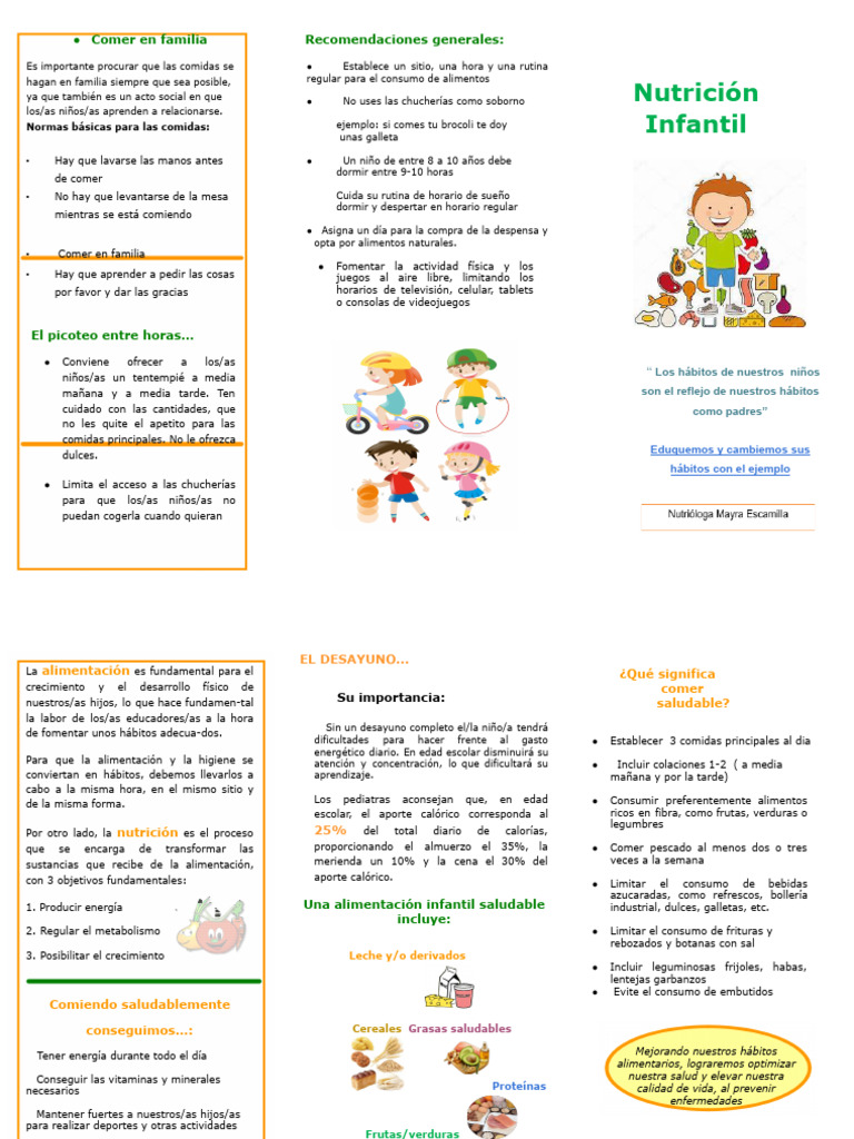 Triptico Nutricion Infantil | PDF | Fruta