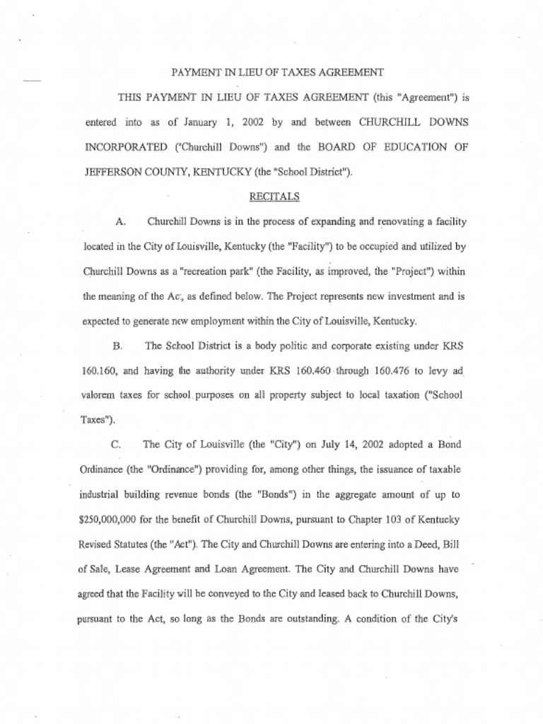Executed PILOT Agreement | PDF