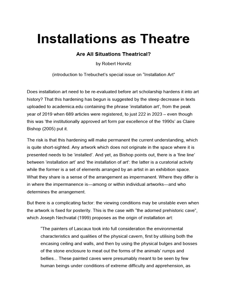 Installations As Theater RH | PDF | The Arts