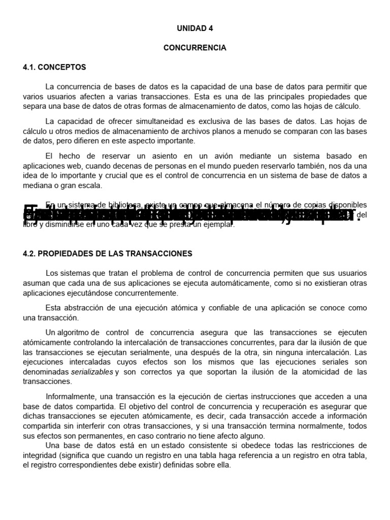 Base de Datos U4 | PDF | Bases de datos | Informática