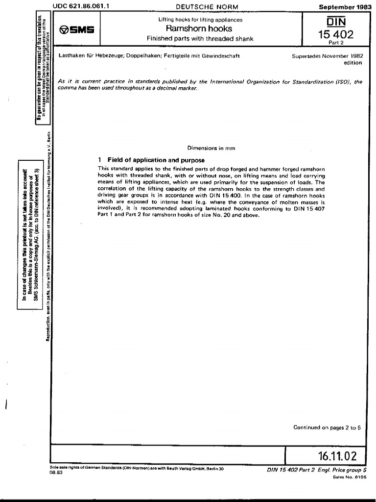 DIN15402-2 1983-09 e | PDF