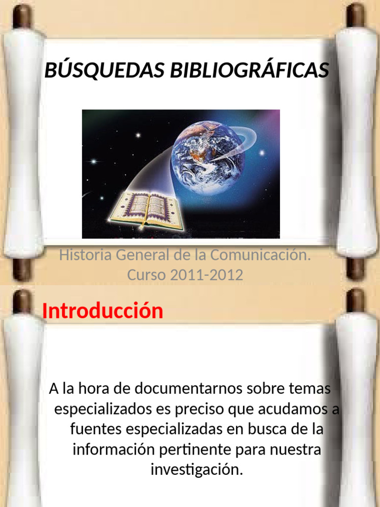 Búsquedas Bibliográficas - PPSX | PDF | Bases de datos | Información