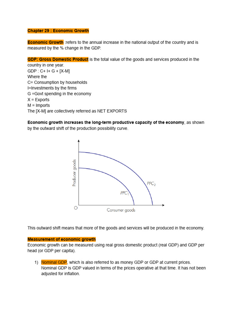 Chapter 29 - Economic Growth | PDF | Gross Domestic Product | Economic ...