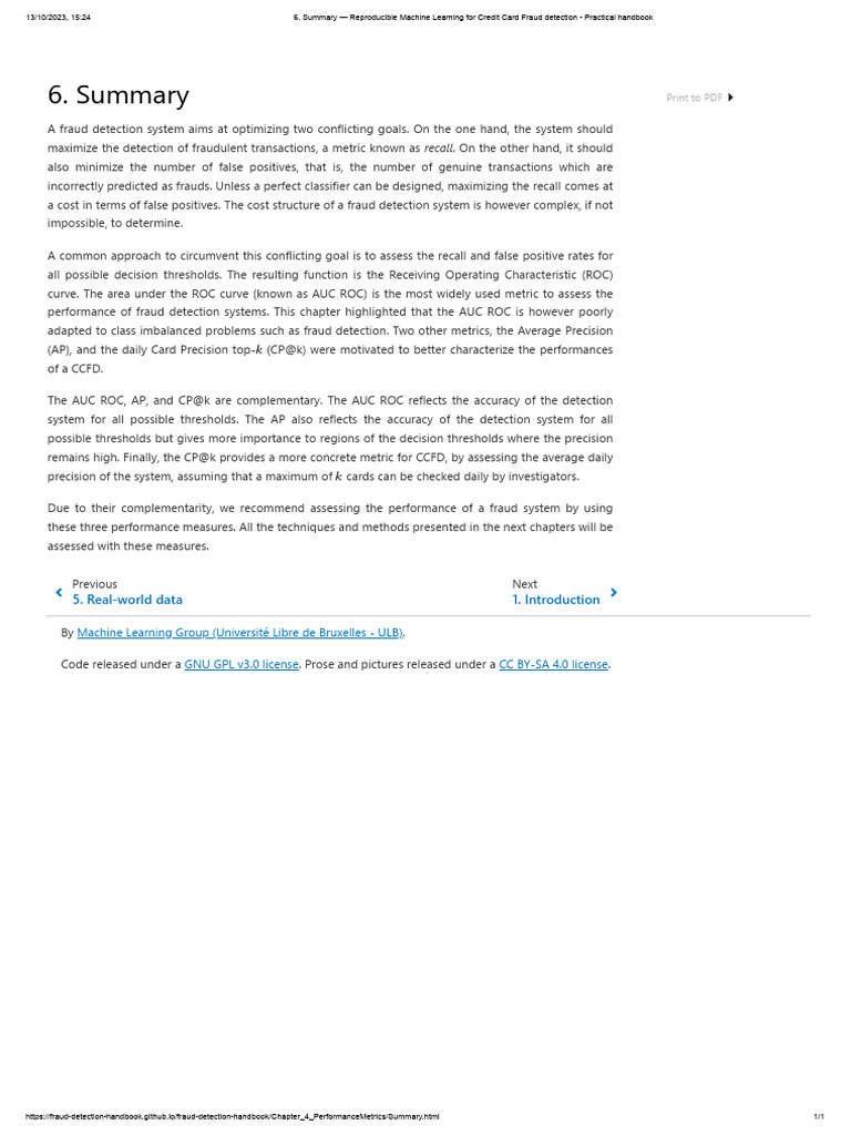 Summary - Reproducible Machine Learning For Credit Card Fraud Detection - Practical Handbook ...