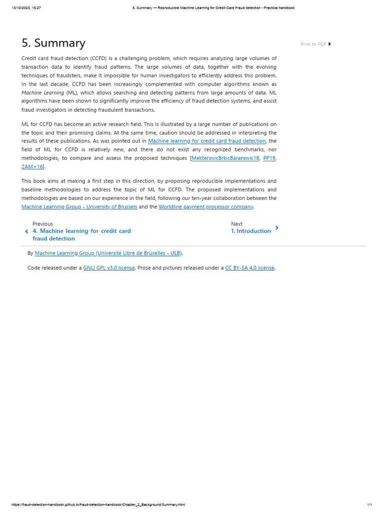 Summary - Reproducible Machine Learning For Credit Card Fraud Detection - Practical Handbook ...