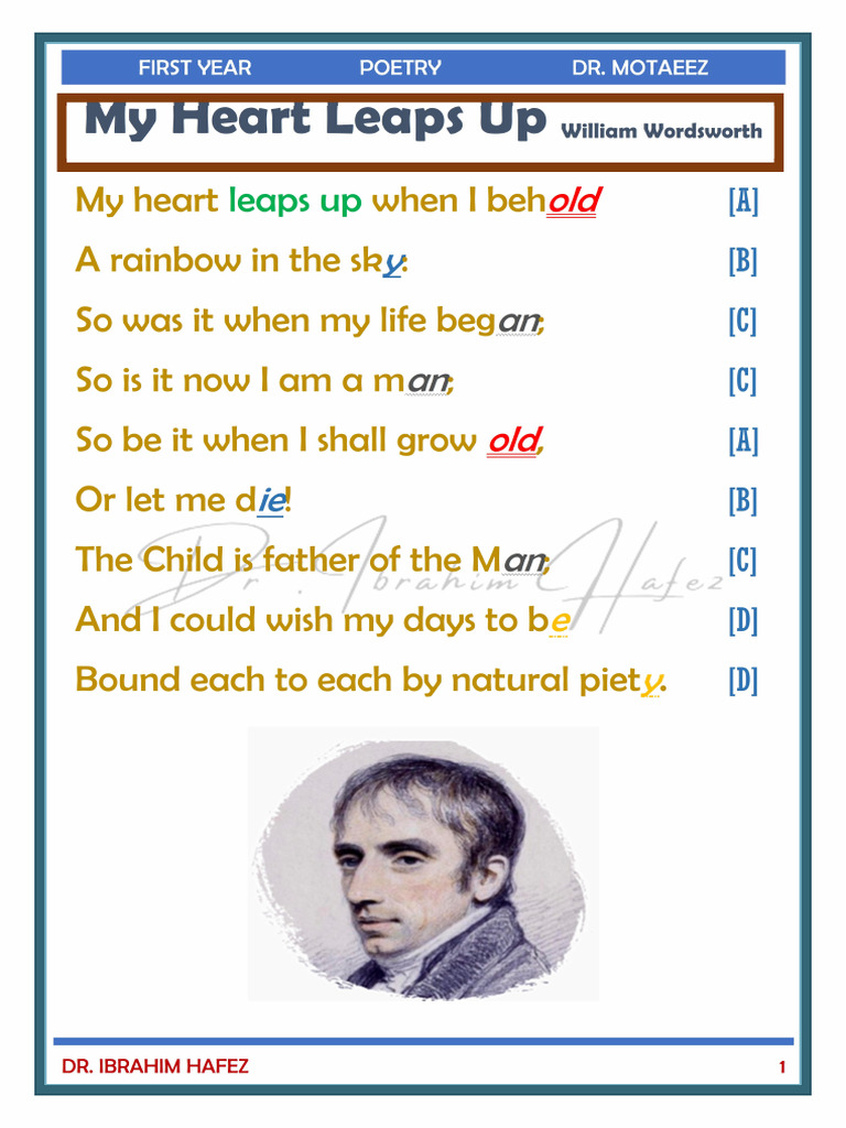 Poetry (My Heart Leaps Up) 1st | PDF | Poetry | Poetic Rhythm
