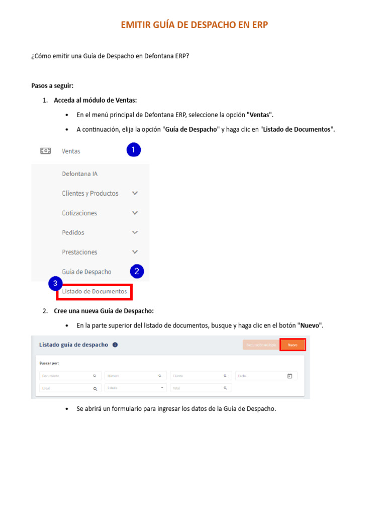 EMITIR GUÍA DE DESPACHO EN ERP | PDF | Planificación de recursos empresariales | Informática