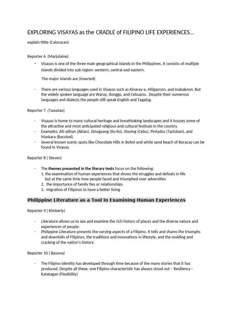 EXPLORING VISAYAS and Literature From Luzon | PDF | Human Communication