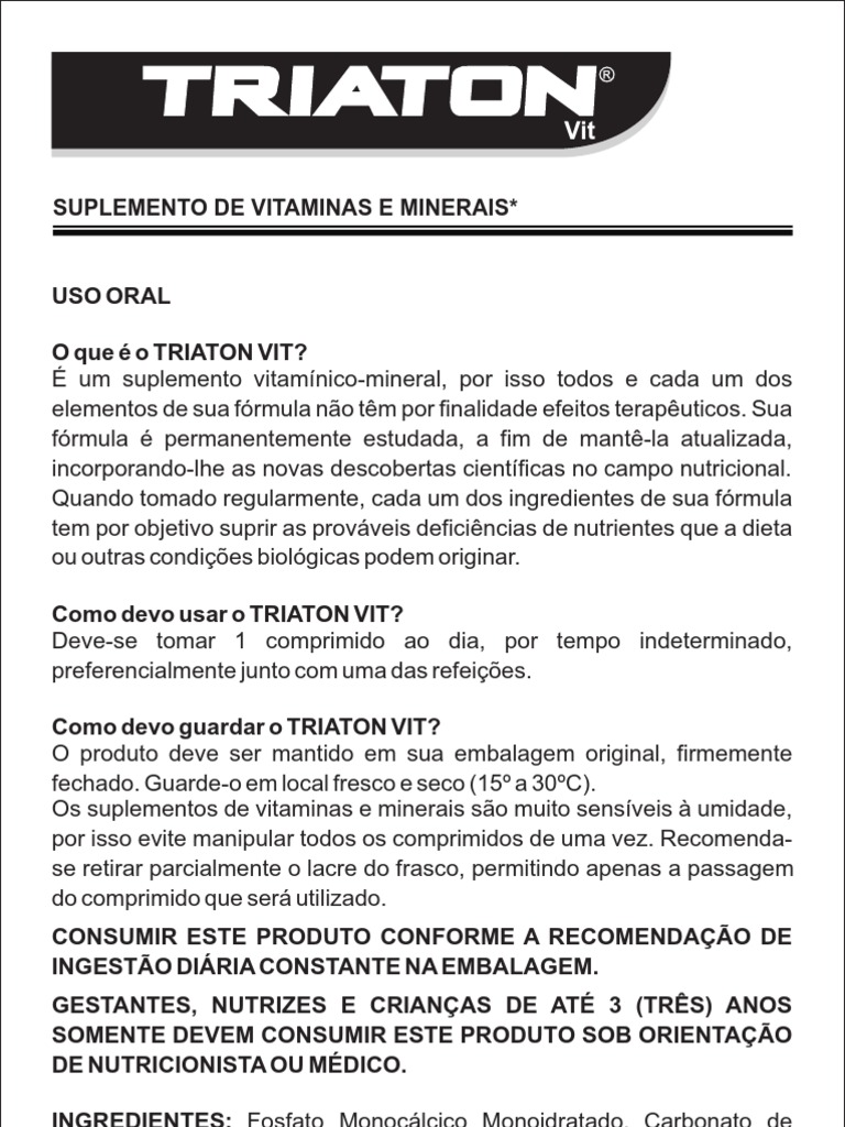 Bula Triaton | PDF | Vitamina | Nutricionista