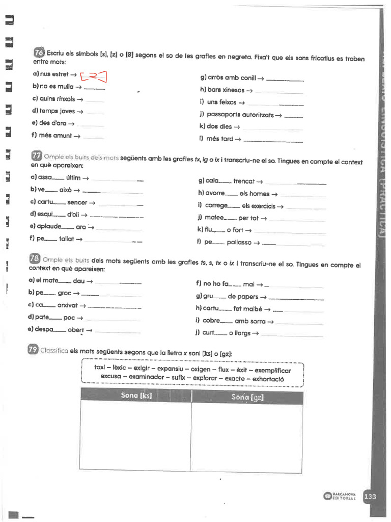 Exercicis Extra Fonètica | PDF