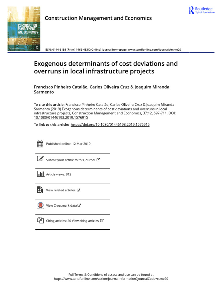 Exogenous Determinants of Cost Deviations and Overruns in Local ...