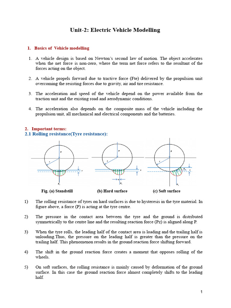 OE - Unit2 - EV Modelling Class Note - 2024 - 25 | PDF | Force | Drag ...