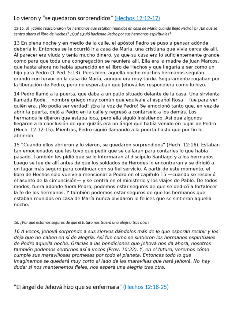 La liberación de Pedro en Hechos 12 | PDF | María, madre de Jesús ...