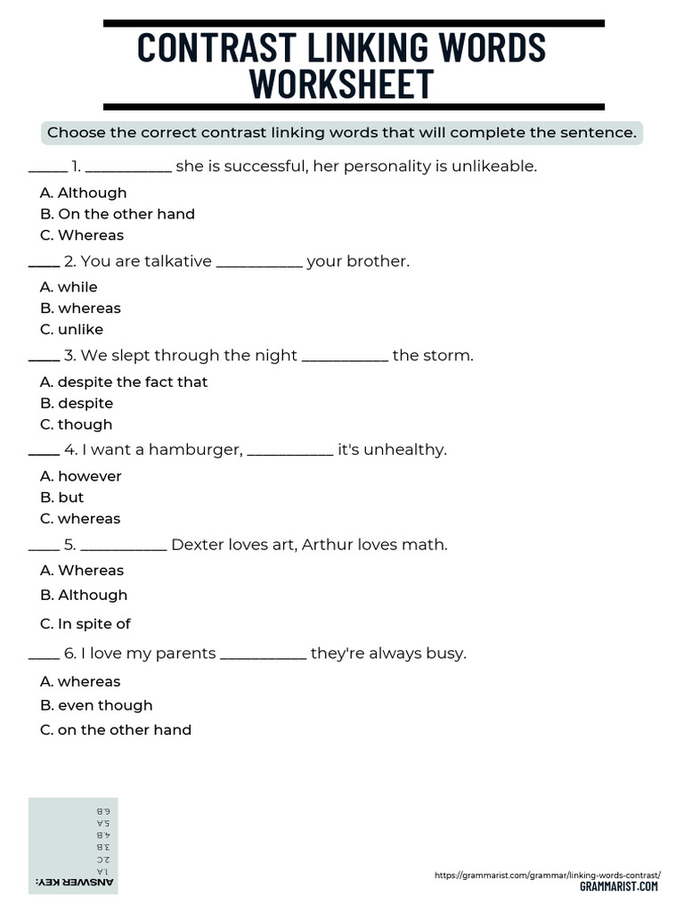 LINKING-WORDS-WORKSHEET | PDF