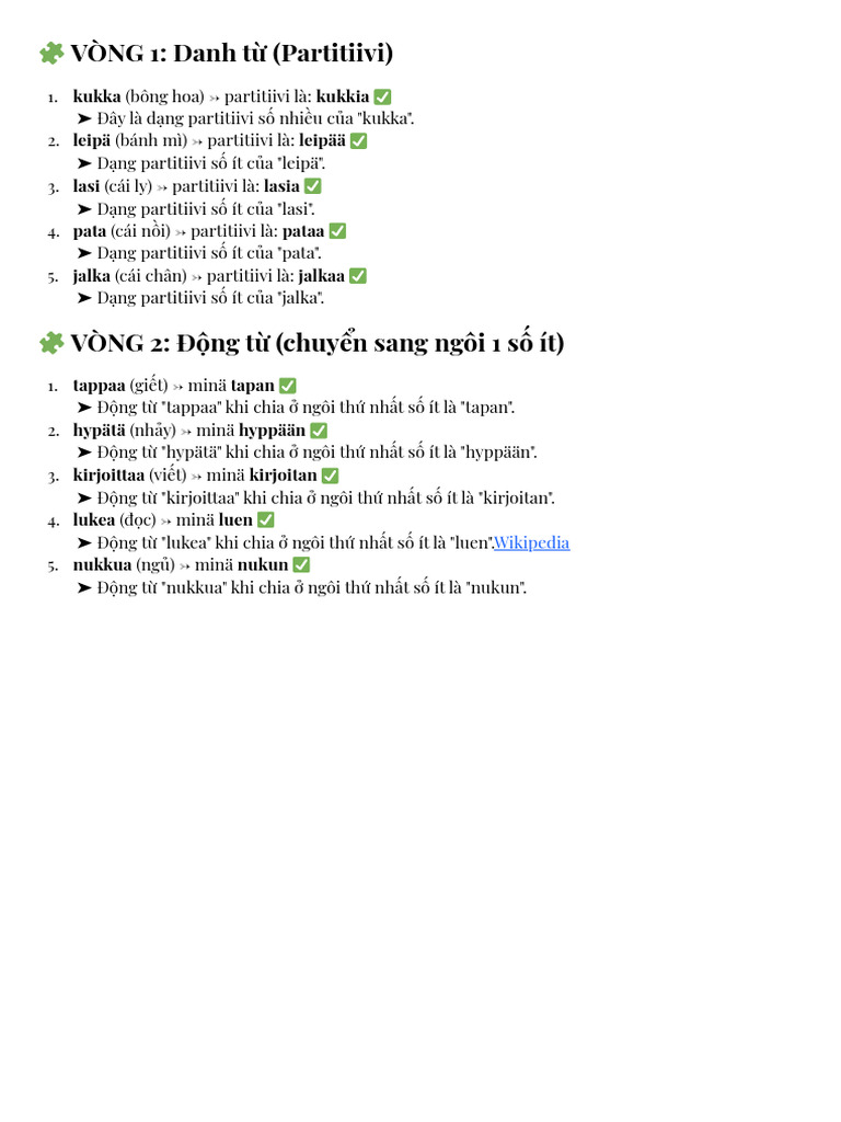 KPT Finnish Grammar | PDF