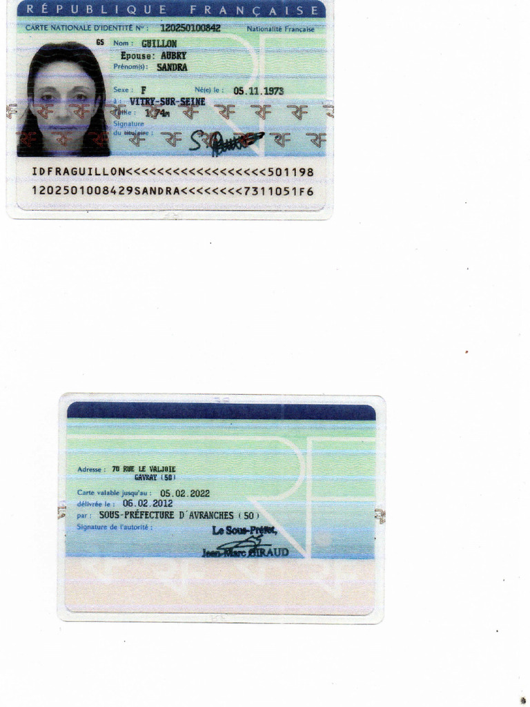 CI Recto Verso Sandra | PDF