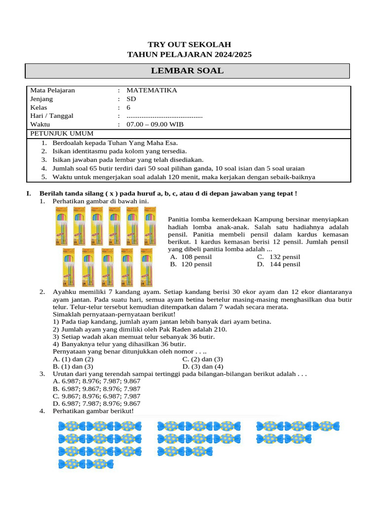 Try Out Matematika | PDF