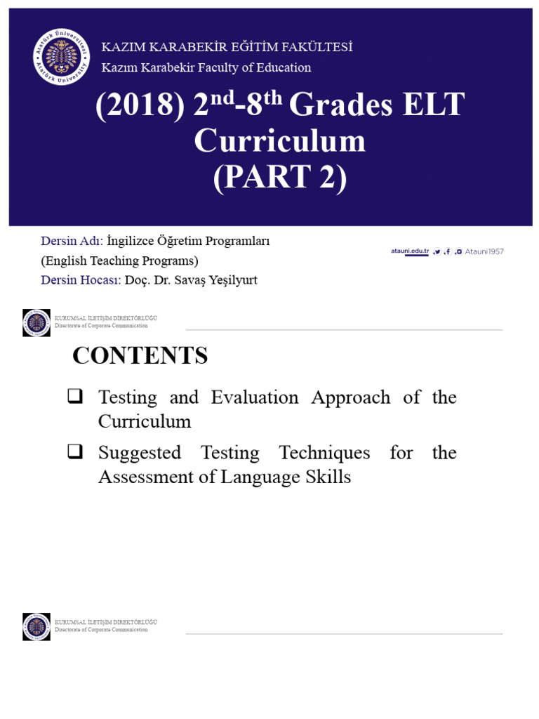 Ä°ngä°lä°zce Ã Ä Retä°m Programlari - 7. Hafta 1 Ve 2. Saat Ders Sunusu ...