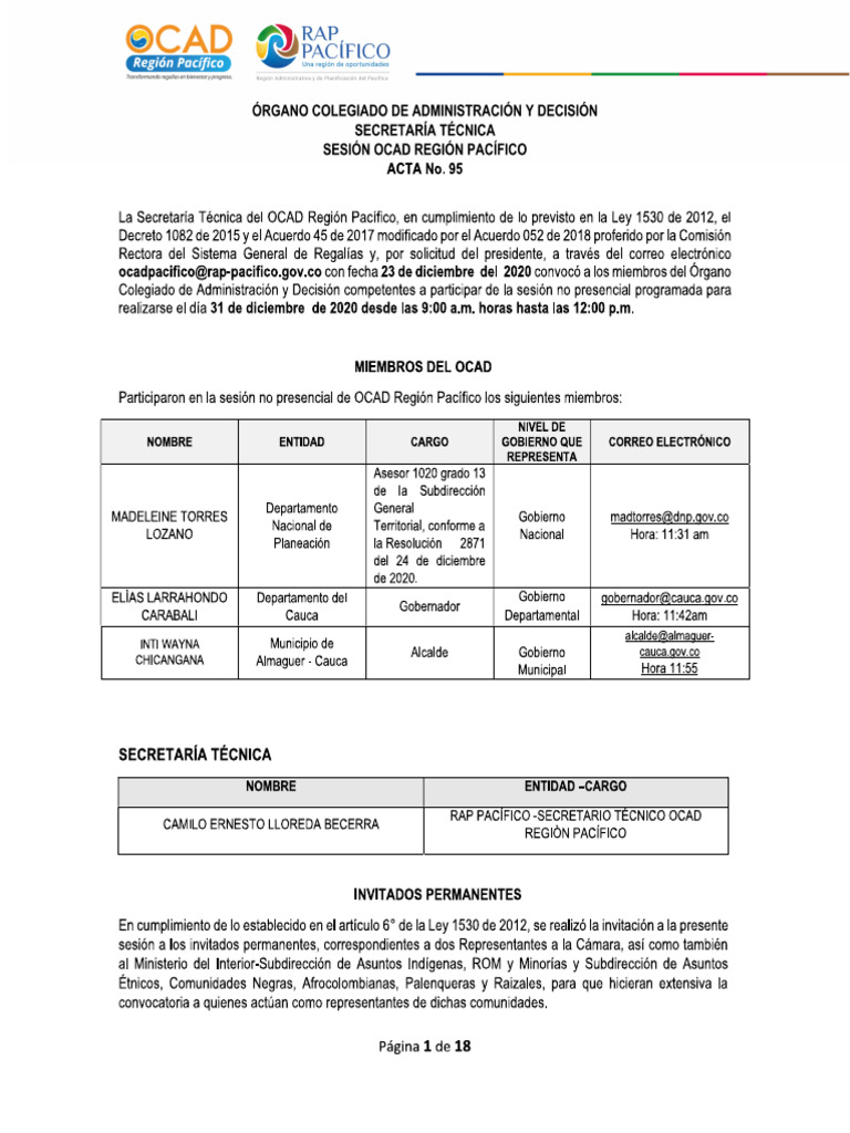 Acta 095 - 31122020 | PDF