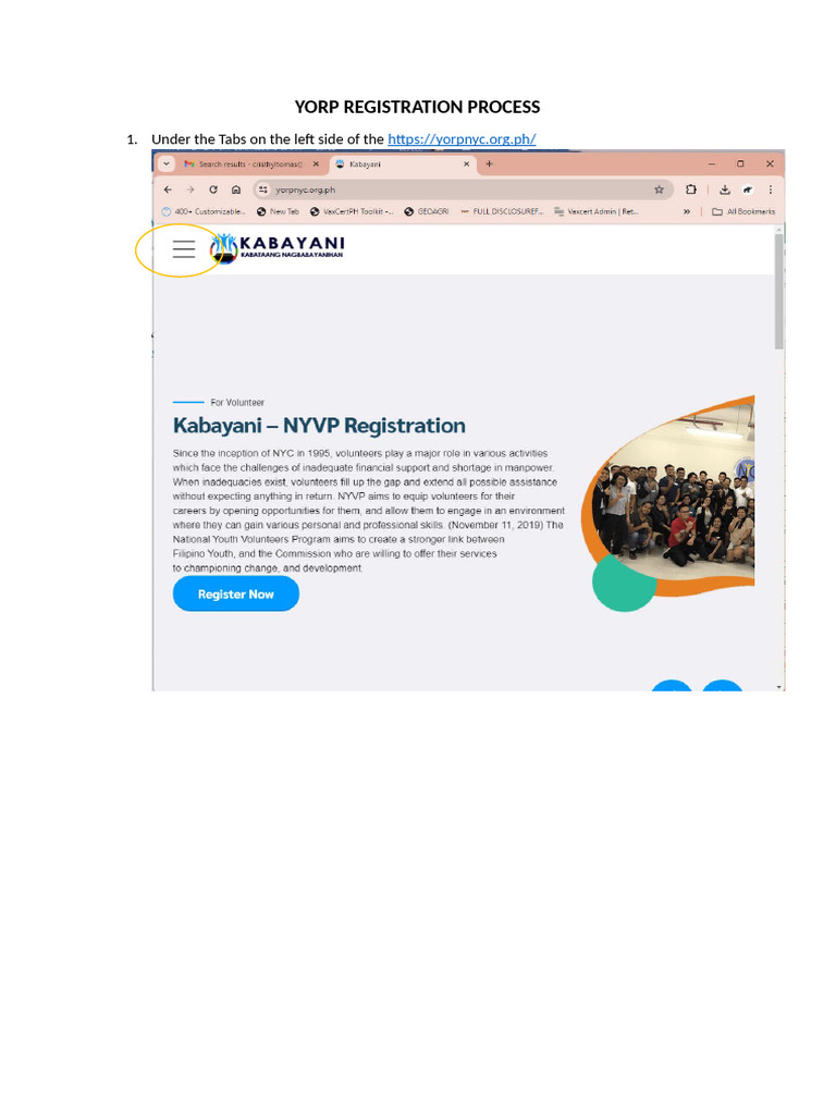 YORP Registration Steps Guide | PDF