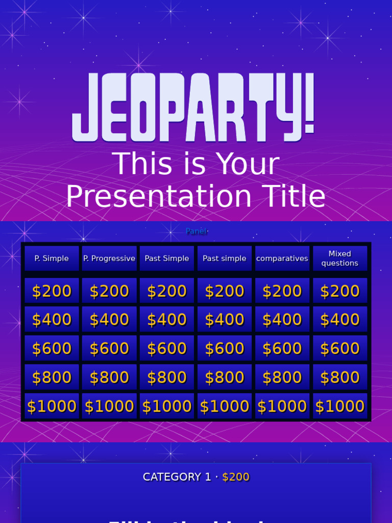 Jeopardy Writing Grammar | PDF | Question | Languages