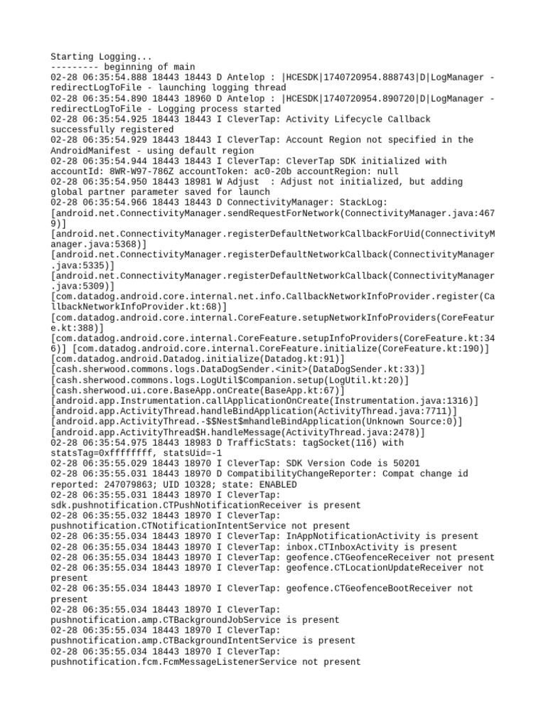 Log A | PDF | Java (Programming Language) | Android (Operating System)