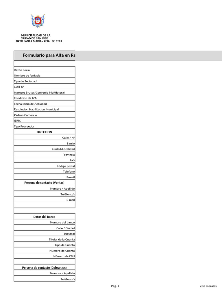 FICHA DE INSCRIPCION PROVEEDORES 2025 | PDF | Economias