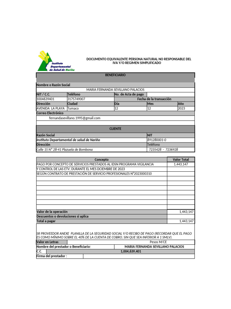Nota Contable Mafer.. Nov | PDF