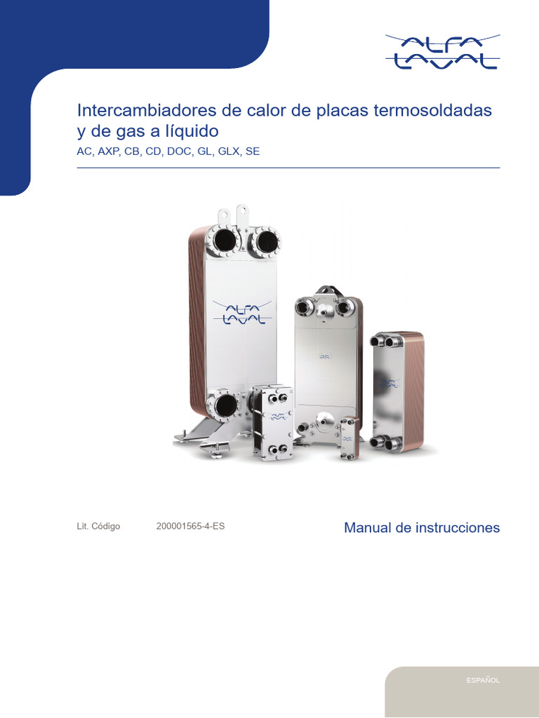 alfa-laval-instruction-manual-brazed-heat-exchanger-es | PDF | Corrosión | Intercambiador de calor