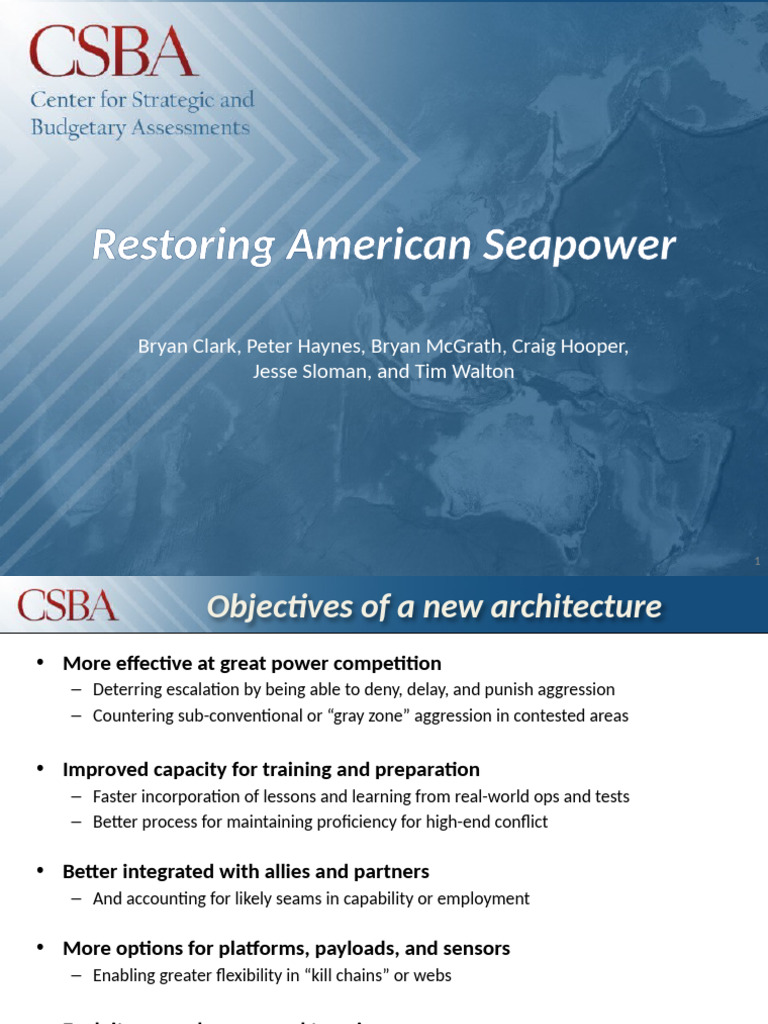CSBA Fleet Architecture Brief | PDF | Naval Mine | Electronic Warfare